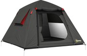 Outsunny stan pro 2 osoby – kupolový, 3000 mm vodního sloupce, 2 vchody, 4 okna, transportní taška a háček na lucernu – kempování/turistika | Aosom