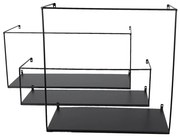 Set 3ks černá antik nástěnná polička - 55*20*25 / 50*16*15 / 40*18*40 cm