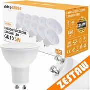 SADA 10x LED žárovek GU10 5W 450lm - neutrální bílá