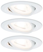 Paulmann 93467 LED Nova round, set kulatých bodovek v bílé úpravě, 3x6,5W LED 2700K GU10, 3 krokové stmívání, prům.8,4cm