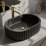 Rea Margaret, umyvadlo na desku 490x355x125 mm, černá-imitace kamene, REA-U7344