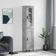 Skříň highboard betonově šedá 34,5x34x180 cm kompozitní dřevo