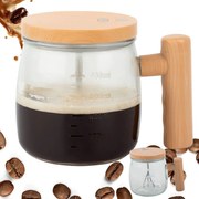 Verk Group Elektrický samomíchací hrnek na kávu, čaj a nápoje, skleněný, elektrický, 400 ml