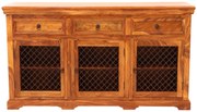 furniture-nabytek.cz - Rustikální komoda z palisandru s kovovým výpletem 160x45x90