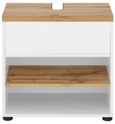 Bílá skříňka pod umyvadlo v dekoru dubu 60x57 cm Thessa – Støraa