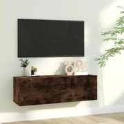 Nástěnná TV skříňka kouřový dub 100x30x30 cm kompozitní dřevo