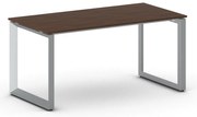Kancelářský stůl PRIMO INSPIRE, 160x80 cm, šedostříbrná podnož, ořech