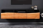 Designová závěsná skříňka pod TV Organic Artwork Akácie 140cm