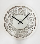 Nástěnné hodiny S Čísly - II. jakost Zvolte barvu dekoru: Bílá, Velikost hodin: 40x40, Barva ručiček: Zlaté