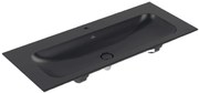Villeroy & Boch Finion - Umyvadlo nábytkové 120x50 cm, bez přepadu, otvor pro baterii, CeramicPlus, Pure Black 4164C2R7