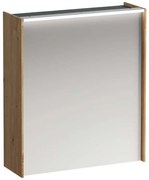 Laufen Lani - Zrcadlová skříňka s LED osvětlením, 71x62x21 cm, 1 dvířka, panty vpravo, dub H4037321122671