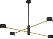 Stropní svítidlo Cross, 4x černé kovové stínítko, b/g, x