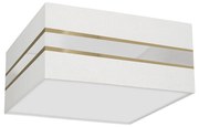 Stropní svítidlo Ultimo Square, 1x bílé/zlaté textilní stínítko, (bílé plexisklo), (40 cm)