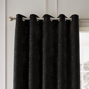 Černé termo závěsy v sadě 2 ks z žinylky 117x183 cm Selene Luxury Chenille – Hyperion