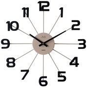 JVD Designové kovové černo-hnědé paprskovité hodiny JVD HT119.1 SKLAD
