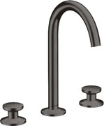 Axor One - Umyvadlová baterie s výpustí Push-Open, 3-otvorová instalace, EcoSmart, kartáčovaný černý chrom 48070340