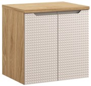 Závěsná skříňka pod umyvadlo Luxor Beige I s deskou 60 cm béžová/dub olejovaný