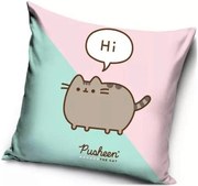Dekorační polštář Kočička Pusheen - motiv Hi - 40 x 40 cm