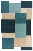 Modro-béžový vlněný koberec 120x180 cm Abstract Collage – Flair Rugs