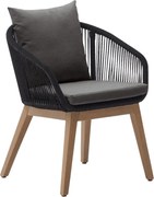 Černé dřevěné zahradní křeslo Portalo – Kave Home