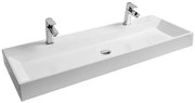 Ravak Natural - Dvojumyvadlo Duo, 120x45 cm, bez přepadu, otvory pro baterie, bílá XJO01212000