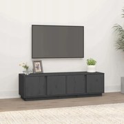 Tv Skříňka 140 X 40 X 40 Cm Masivní Borové Dřevo Šedá