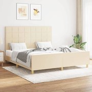 Rám postele bez matrace krémový 160 x 200 cm textil 3125070