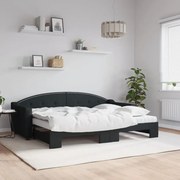 Válenda s přistýlkou a matracemi černá 80 x 200 cm textil 3197545