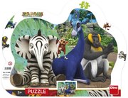 DINO Puzzle obrysové deskové 25 dílků Zafari skládačka 30x23cm dn311404