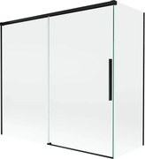 Mexen Rox, 2-křídlová posuvná vanová zástěna 170 + 70 x 150 cm, 8mm čiré sklo, černý matný profil, 8C9-170-070-70-00