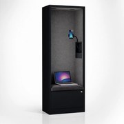 Skříň se sedákem a zónou ticha SALLY MentalBox, černá konstrukce, tmavě šedý sedák, 1850 x 600 x 400 mm