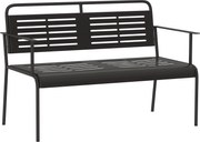 Outsunny Zahradní Lavice pro Dva, Lavice se Šprušlovým Designem, Voděodolný Zahradní Nábytek s Opěrkou a Područky, Parková Lavice s Nosností 240 kg, B