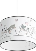 Bílý dětský lustr s plastovým stínidlem ø 40 cm Puss – Sollux