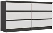 Komoda MALWA M6 140 antracit/bílá