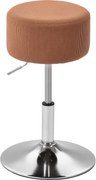 HOMCOM Barová židle Vysoká Kuchyňská Židle Nastavitelná Výška 52-66 cm Potahována Velvety 360° Otáčivá pro Jídelní Pult Toaletní Stolek Hnědá | Aosom