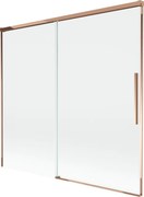 Mexen Rox, 2-křídlová posuvná vanová zástěna 170 x 150 cm, 8mm čiré sklo, růžové zlato profil, 8C9-170-001-60-00