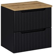Závěsná skříňka Nova Black I s deskou 60 cm černá/dub evoke