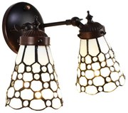 Nástěnná lampa Tiffany s bílými stínidly Diantha – 30x23x23 cm