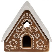 Porcelánový svícen perníková chaloupka Gingerbread House - 8*7*7 cm