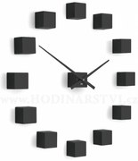 Designové nástěnné nalepovací hodiny Future Time FT3000BK Cubic black