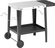 Kuchyňský vozík s kolečky Servírovací vozík s háčky Držák na papírové role Stojan na odpadkové koše Nerezová ocel 115 x 67,5 x 80,5 cm Černá barva