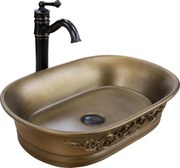 Rea Wilma Rustic, umyvadlo na desku 550x380x130 mm, broušená měď, REA-U3305