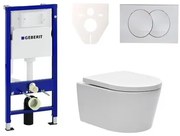 Cenově zvýhodněný závěsný WC set Geberit do lehkých stěn / předstěnová montáž+ WC SAT Brevis SIKOGES6W7