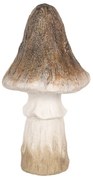 Béžovo-hnědá keramická dekorace houba Mushroom - Ø 12*22 cm
