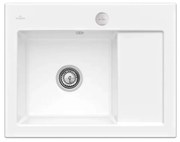 Villeroy & Boch Subway 45 - Keramický dřez 65x51 cm, excentrické ovládání, CeramicPlus, Snow White 331202KG
