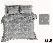 KARO Bavlněné ložní prádlo 160x200 R121 šedé srdce srdce bílé 275D