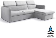 Malá sedací souprava SLIM | 235x179 cm | PRAVÁ | 80 světle šedá | rozkládací + úložný prostor
