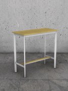 Barový stůl bílý A10, masiv dub přírodní, 110 x 51 cm
