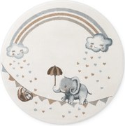 Villeroy & Boch, Dětský kusový koberec Villeroy & Boch Boho Kids 106304 Cream Multicolor kruh, 160x160 (průměr) kruh, bílá, vícebarevná, dětský pokoj