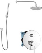 kielle Oudee - Sprchový set s baterií pod omítku, pro 2 spotřebiče, s příslušenstvím EcoSpare a tělesem, chrom 20602SP80